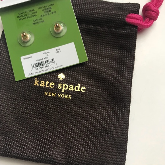 kate spade | Jewelry | Kate Spade Double Bow Stud Cream | Poshmark